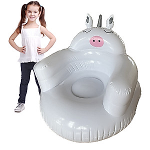 KANYAN - Unicorn Chair, Best Kids Chair for Girls (Toddler Chair for Girls), Kids Reading Chair, Toddler Bean Bag Chair (Girls Bean Bag Chair) Filled with Air