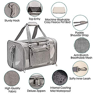 Prodigen Pet Carrier Airline Approved Pet Carrier Dog Carriers for Small Dogs, Cat Carriers for Small Cats Medium Cats, Small Pet Carrier Small Dog Carrier Cat Pet Travel Carrier -Gray,M