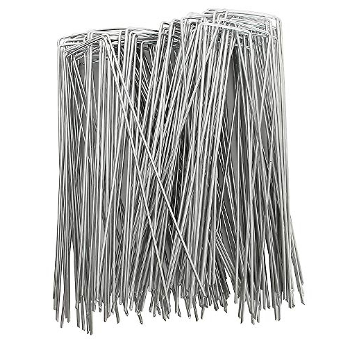 LANIAKEA Garden Stakes 8 Inch Metal Garden Staples 200 Pack Galvanized Landscape Pins Heavy Duty Landscape Stakes for Gardening Fence Landscape Ground Cover