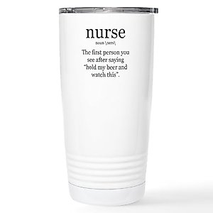 CafePress Nurse Definition Travel Mug 20 oz. Insulated Stainless Steel Coffee Tumbler