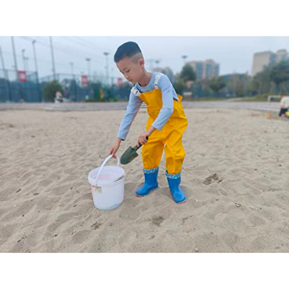 MOUNTAIN AND FISHING Unisex Baby and Kids' Pants , Waterproof and Windproof Bib Overall, Toddler Suspender Rain Gear Suspender Trouser Lightweight Outdoor Rain Bib (L/XL)