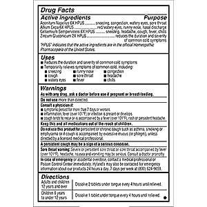 Hyland's Cold Medicine with Zinc, Decongestant and Sore Throat Relief, Homeopathic for Adults, 50 Count