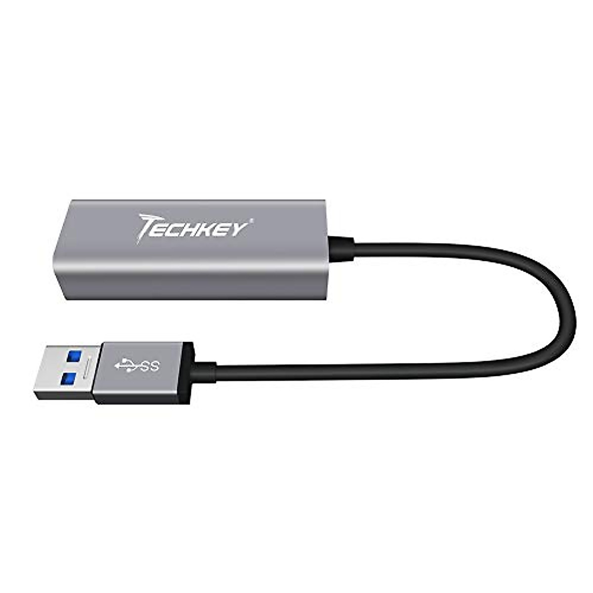 Ethernet Adapter USB 3.0 to Network, Techkey USB to RJ45 Gigabit LAN/Windows XP/for Mac OS X /10.9-11.1, 10/100/1000 Mbps Ethernet Supports Nintendo Switch/MacBook/Chromebook