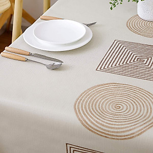 TruDelve Heavy Duty Vinyl Table Cloth Plastic Table Cloth for Kitchen Dining Table Wipeable PVC Waterproof Tablecloth for Rectangle Table(54"x84",Geometry)
