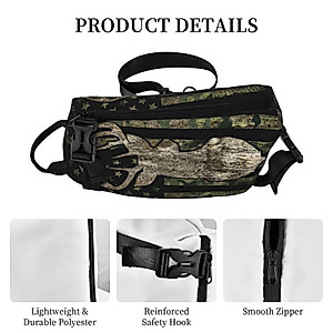 Camo Fanny Pack Camouflage sling Tool Bag Hunting Tactical Army American Flag Backpack Chest Shoulder Bag Travel Crossbody Daypack Hiking Gym Daily for Women Men
