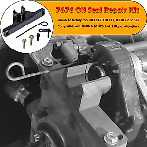 Heavy Duty 2801 Flywheel Holder Flex Plate Lock Tool for Replacing Timing Chain + 7676 Oil Seal Repair Kit with Balance Shaft & Oil Pump Alignment Tool Set for BMW 1 2 3 4 Series N20 N26 Engines