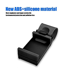 yonwait 1 Pack Car Steering Wheel Phone Mount, Fixed Clip Buckle Retractable Phone Holder, Silicone Cell Phone Navigation Bracket, Suitable for All Vehicles Cellphone Devices (Black)