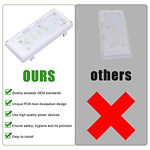 NEW W10515058 Refrigerator Freezer Main LED Light Set and Driver for Whirlpool Kenmore，with Tapered Lens and Bezel -Replaces W10465957, W10522611, WPW10515058VP