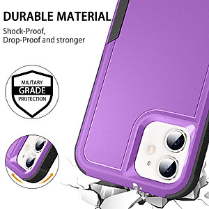 Oumida for iPhone 12 case & iPhone 12 Pro Case, [with 2 pcs Tempered Glass Screen Protector] [Shockproof] Dual Layer Back Hardshell Rugged Tough Cell Phone Cover Case for 12/12 Pro 6.1"(Black Matte)