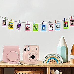 Fujifilm Instax Mini 11 Camera with Fujifilm Instant Mini Film (60 Sheets) Bundle with Deals Number One Accessories Including Carrying Case, Selfie Lens, Photo Album, Stickers (Blush Pink)