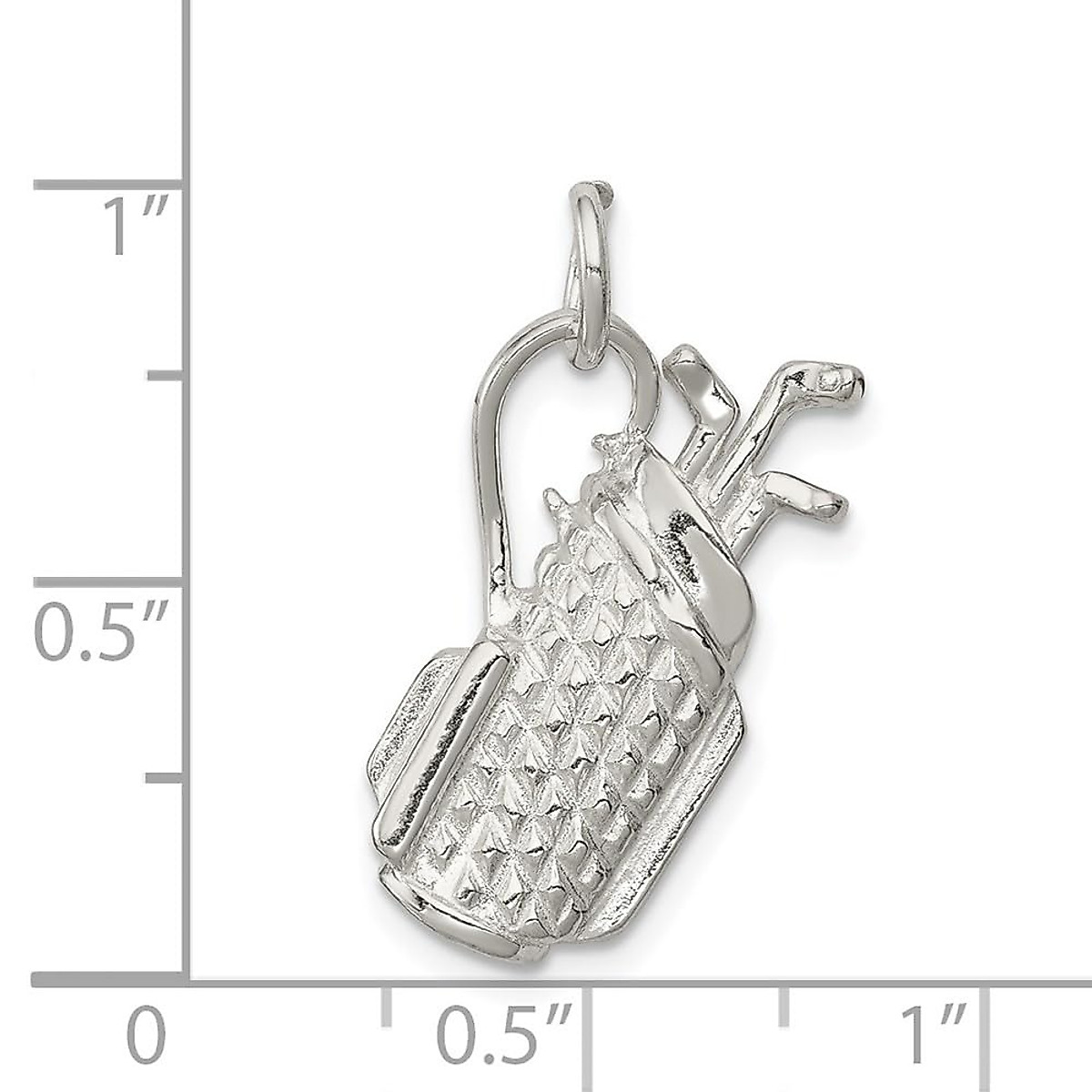 Auriga Fine Jewelry Sterling Silver Golf Bag Charm Pendant (L- 22 mm, W- 13 mm) Gift for Women