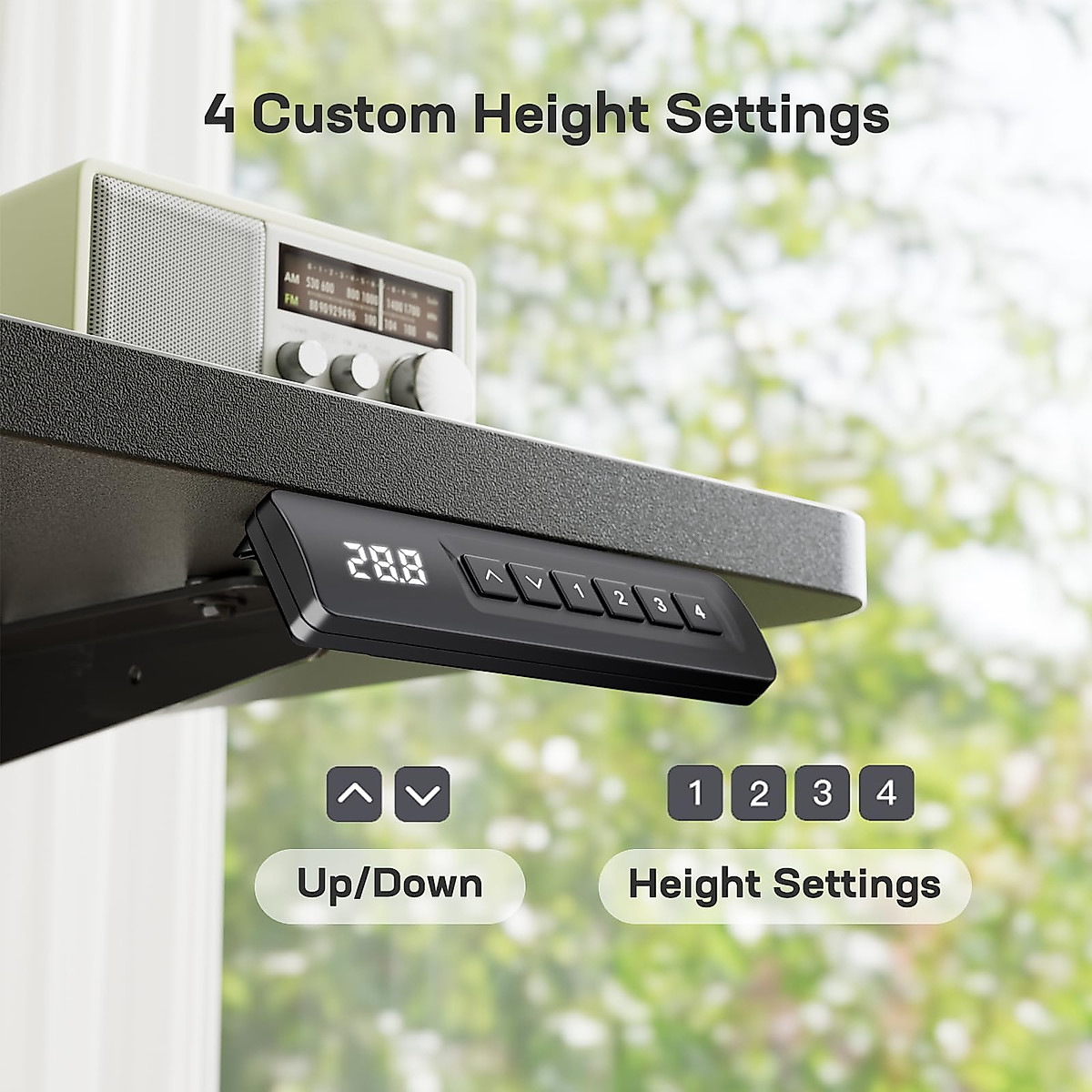 Marsail Standing Desk Adjustable Height, 55x24 Inch Electric Standing Desk with Storage Bag, Stand up Desk for Home Office Computer Desk Memory Preset with Headphone Hook