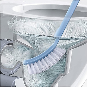 SAAKO Plastic Toilet Brush Wall Mounted Floor Toilet Bowl Brush Toilet Cleaner Brush and Holder Set Bathroom Cleaning Scrubber