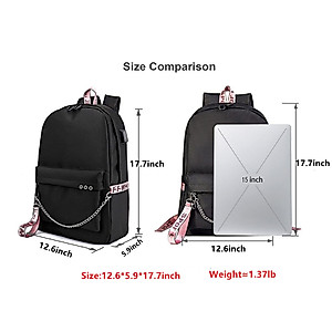 Duuloon Student Casual Daypacks Canvas Bookbag for Teen-Five Nights at Freddy's Multifunction Knapsack with USB Charging Port