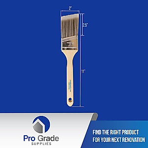 Pro Grade Paint Brush Set - 3-Pack - 2" Angle Brushes for All Latex and Oil Paints & Stains - Home Improvement - Interior & Exterior Use
