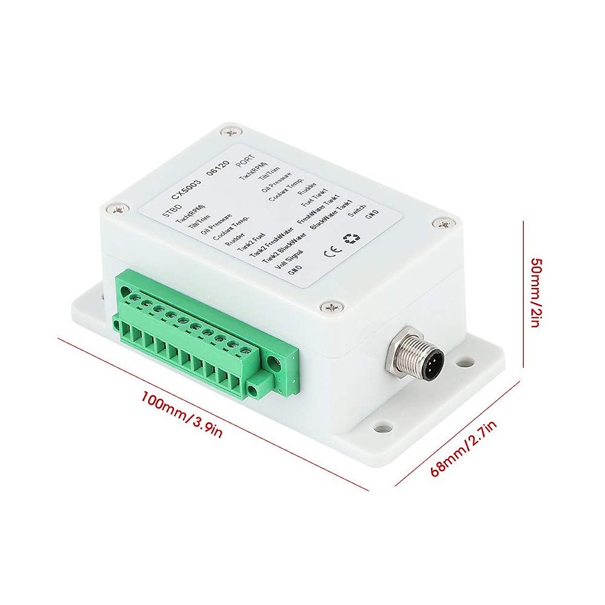 Analog to Nmea 2000 Converter NMEA2000 Converter 9‑32V DC Waterproof Converter Box Convert Sensor Singal to NMEA2000 IP67 for Boat Yacht