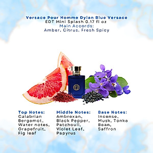 Versace Miniature Variety Trio Collection Perfume Gift Set for Men 0.17 oz/5 ml Splashes 1