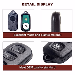 ANGLEWIDE Car Key Fob Keyless Entry Remote Replacement for 04-10 for Toyota 4Runner Sequoia (FCC HYQ1512P) 4 Buttons 1pad