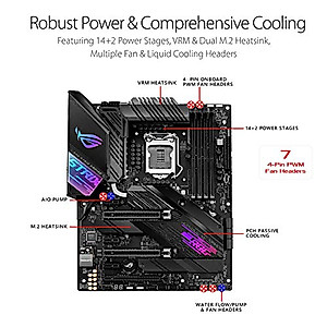 ASUS ROG Strix Z490-E Gaming Z490- WiFi 6, LGA 1200 (Intel 10th Gen) ATX Gaming Motherboard, 14+2 Power Stages, DDR4 4600, Intel 2.5 Gb Ethernet