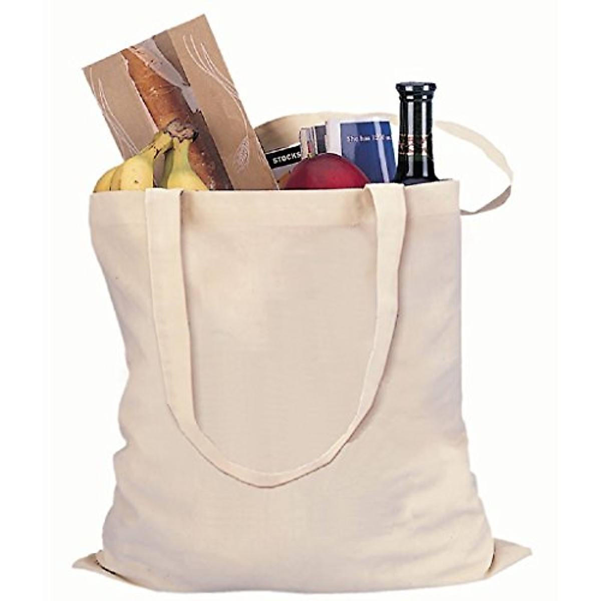 Set of 24 Blank Cotton Tote Bags Reusable 100% Cotton Reusable Tote Bags (2 dozen)