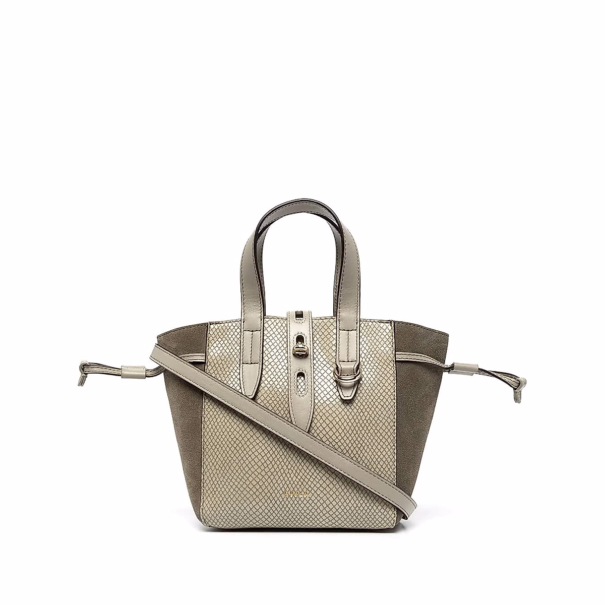 Furla Women's Net Light Gray Leather Small Tote Handbag