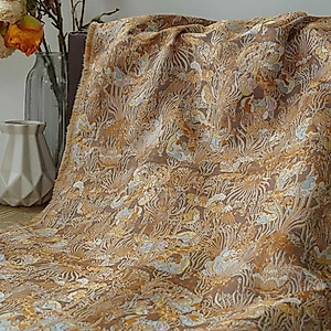 XMTXZYM 2 Meter Yarn Dyed Jacquard Fabric Retro Dress Clothing Decorative Sewing Fabric