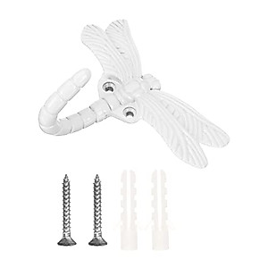 ARTIBETTER 2 Sets Dragonfly Hook Wall Art Key Holders Laundry Utility Wall Racks Dragonfly Decorative Hook Hat Rack Heavy Duty Hook Dragonfly Key Hanger Clothing White Hand Towel Wrought Iron