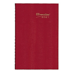 Brownline 2021 CoilPro Daily Planner, Hard Cover, Bright Red, 10.125 x 7.875 inches (C550C.Red-21)