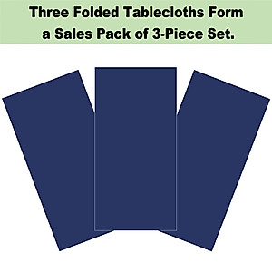 Plastic Navy Blue Tablecloths 3 Pack Disposable Table Covers 54" x 108" Deep Blue Table Cloths PEVA Party Tablecovers for Parties Picnic Birthday Wedding Banquet, Fits 6 to 8 Foot Rectangle Tables