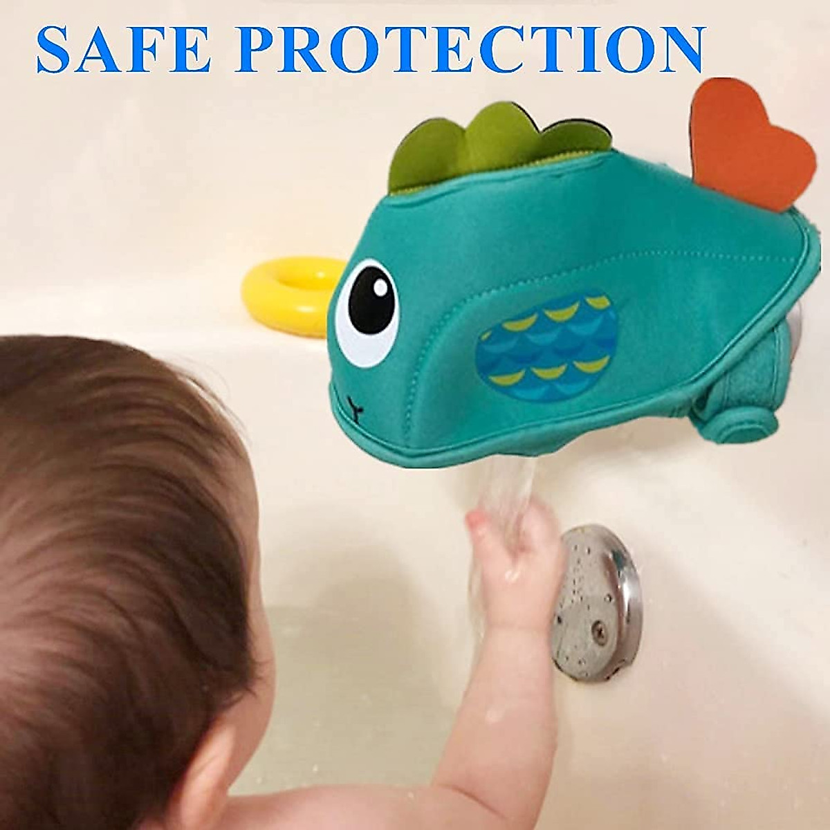 Elolicu Bathtub Faucet Cover for Baby, Cap The Tap Bath Spout Cover Baby Bath Spout Cover Bath Tub Faucet Extender Protector Bathroom Faucet Protective Cover for Bath Tap Washable