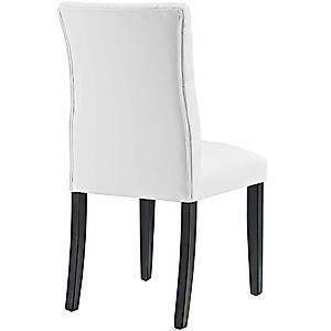 Modway MO- Duchess Modern Tufted Button Faux Leather Upholstered Parsons, Dining Chair, White