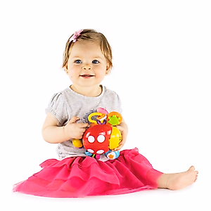 KiddoLab Ladybug Crawling Toy with Fun Sounds, Sliding Rings, Spinning Ball, and Colorful Beads - Develops Cognitive and Motor Skills for 6 Months Plus Babies