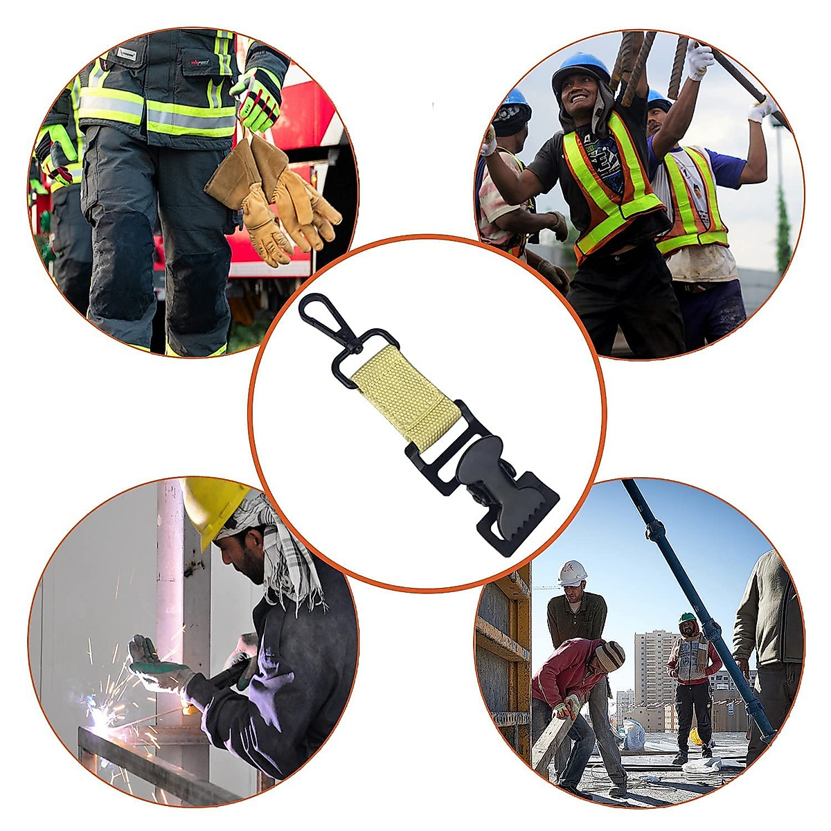 HUNYUITEY Heat-Resistant Firefighter Glove Strap Firefighter/Work Glove Clip Holder Heavy Duty Metal Alligator Gloves Grabber Clip