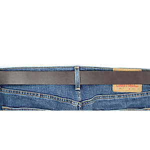 BC Belts Leather Belt Strap with Smooth Grain Finish 1.5" Wide with Snaps (Brown-M)