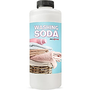 Washing Soda (2 lbs) - Natural Laundry Detergent Booster - Non-toxic, Unscented, Hypoallergenic 99.9% Pure Sodium Carbonate AKA Soda Ash Light Flakes - HDPE Container w/Resealable Child Resistant Cap