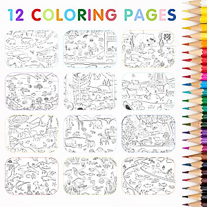 Cupkin Animal Sticker Book Activity for Kids, Toddler Airplane Travel Essentials, 500+ Habitat Stickers for Kids + 12 Scenes + 12 Coloring Book Pages, Animal Lover Gift, Childrens Crafts for Ages 2-8