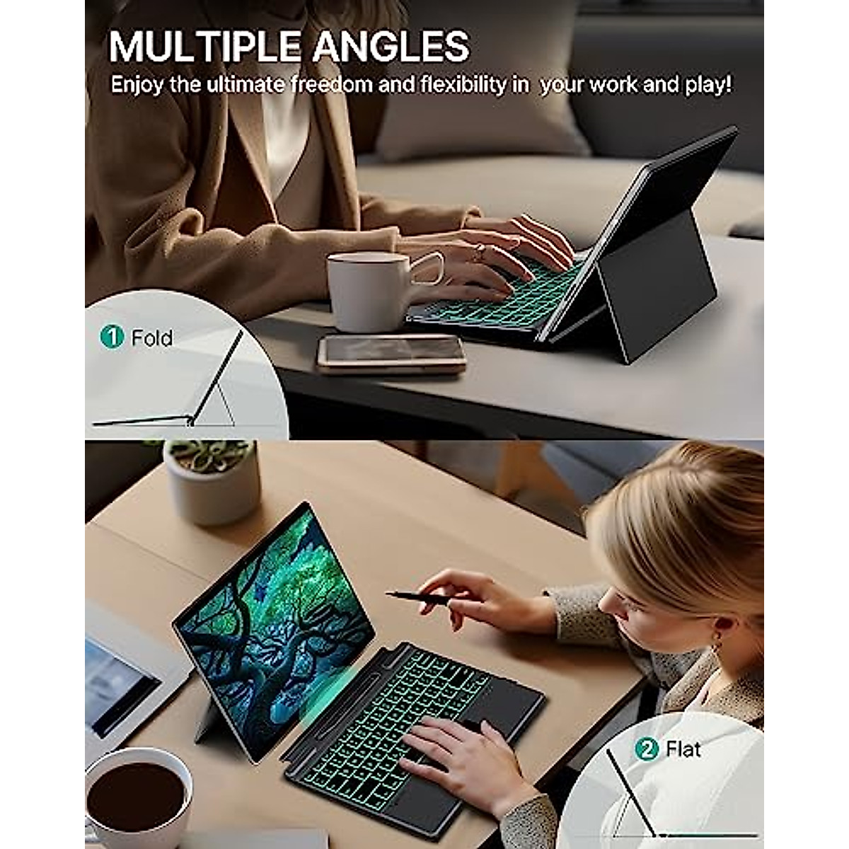 Typecase Wireless Keyboard for Surface Pro 9 & 8 | Backlit & Detachable