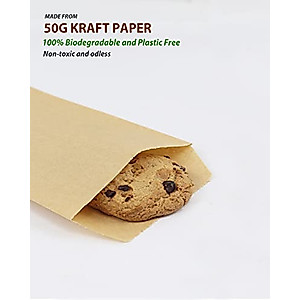 Lautechco 150 Pack Small Paper Bags, Mini Brown Cookie Bags, Tiny Kraft Paper Treat Gift Bags for Sandwich, Snacks, Candy, Popcorn, Party Favor Bags 5.3x3.5 Inches