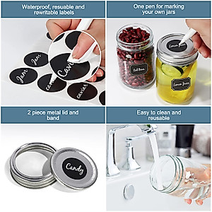 CycleMore 20 Pcs 12oz Mason Jars Glass Jars With Silver Separable Lids, 350ml Round Canning Jars Spice Jars for Honey, Jam, Herb, Wedding Favor, Kitchen Storage Wide Mouth Jars for Crafts, Meal Prep