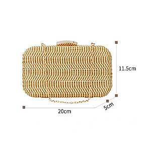 Women Braided PU Evening Bag Box Formal Clutch Purse for Wedding Party(White)