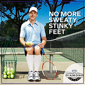 Diamond Star Men's 6 Pack Athletic Tube Socks Running Sports Over The Calf Full Cushioned Premium Soft Cotton Big and Tall 10-15 (White)