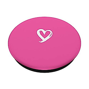 White Minimalist Heart Pink PopSockets Swappable PopGrip