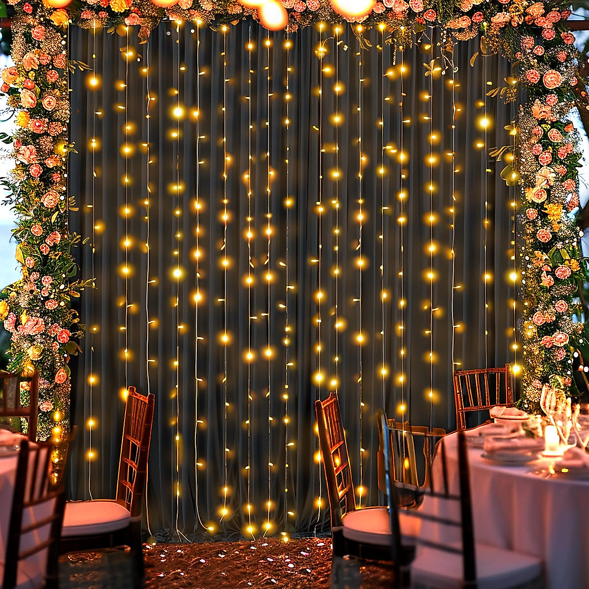 4 Panels Black Backdrop Curtain for Parties Wrinkle Free Black Photo Curtains Backdrop Drapes Fabric Decoration for Birthday Party Wedding 20ft(W) x 10ft(H)