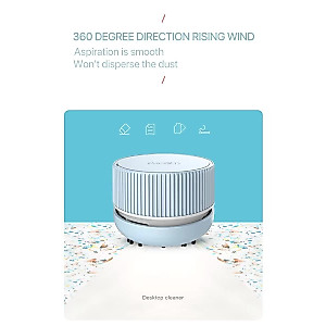 OIF Desktop Vacuum Cleaner, Table Vacuum Cleaner,Mini Table dust Sweeper Convenient Two AA Batteries Cordless&360º Rotatable Design for Keyboard/Home/School/Office