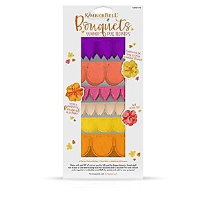 Kimberbell Pull Flower Summer Bouquets: KDKB173, Includes 6 Unique Ribbon Pull Flowers, 36" Each Strand, Synthetic, Iron-Friendly & Machine Washable, Pair with Featured Quilts & Bench Pillows