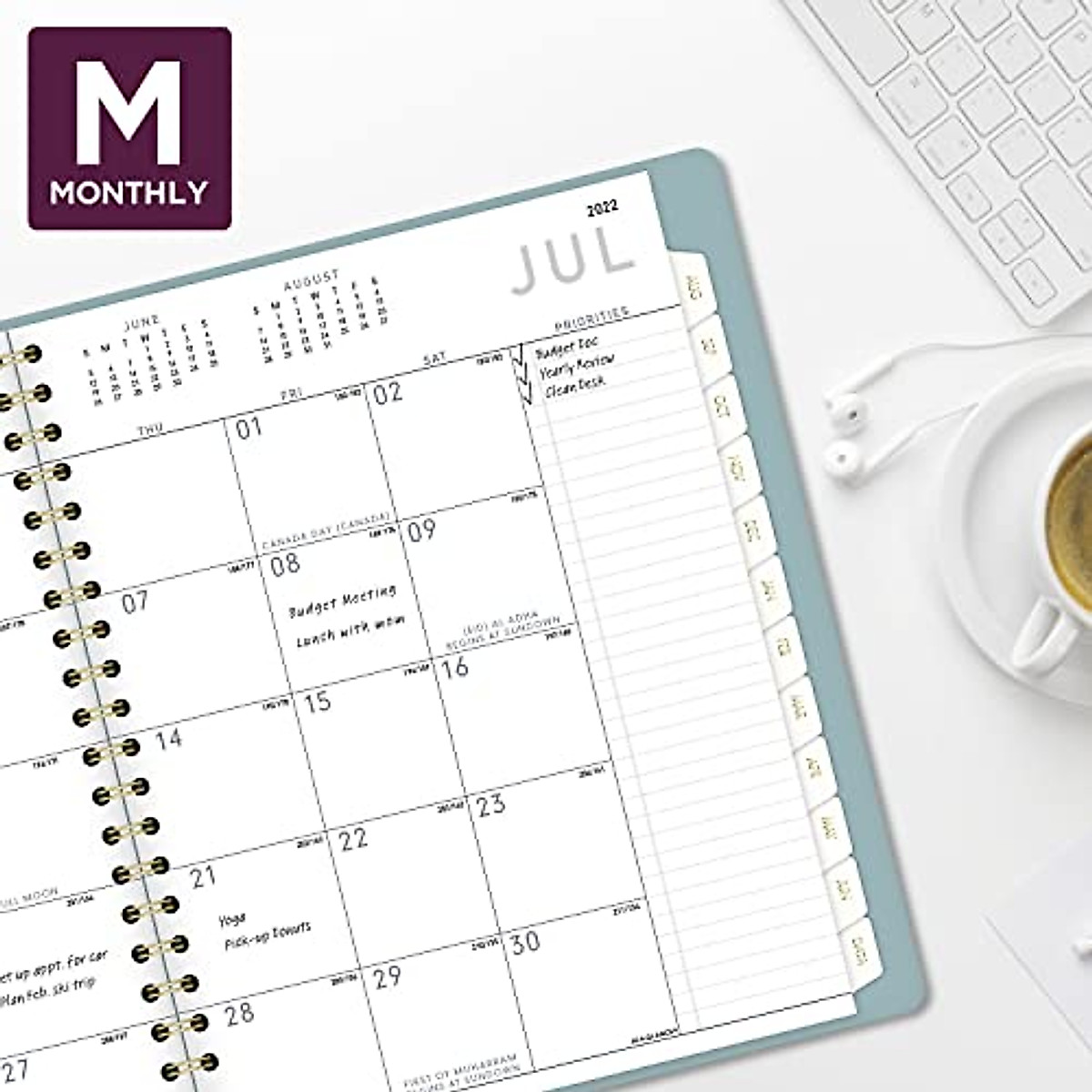 AT-A-GLANCE 2022-2023 Planner, Weekly & Monthly Academic, 8-1/4" x 11", Large, Contempo, Seaglass (70957X46)