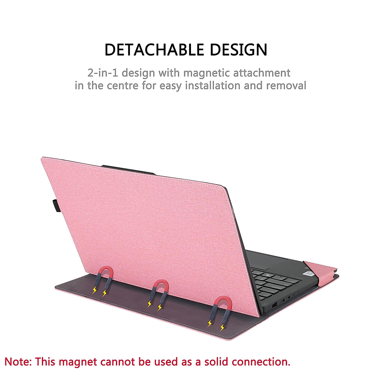 Cover Case for HP Envy x360 2-in-1 Laptop 14-FA 14z-FA & 14-fc 14t-fc &for HP Spectre x360 14-EU 14t-EU,PU Leather Protective Sleeve with Foldable Cooling Bracket (Pink)