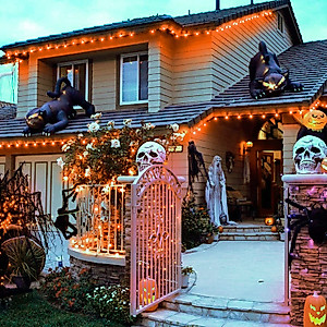 Christmas Orange Flicker Flame Light Bulbs, ST40 Orange Replacement Bulbs with Realistic Orange Red Flame Edison Bulbs for Christmas Outdoor Indoor String Lights, 1 Watt E17 Intermediate Base, 10 Pack