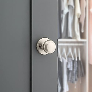 Kwikset Cove Sided Dummy Door Knob, Non-Turning Handle for Pantry, Closet, and French Doors, Featuring Microban Product Protection in Satin Nickel