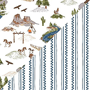 Bebe au Lait Muslin Swaddle Blanket Set, Wyoming & Western Stripe, Blue